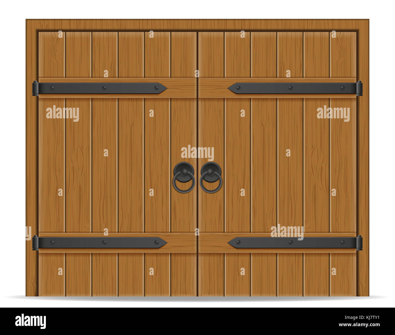 old wooden door vector illustration isolated on white background Stock ...