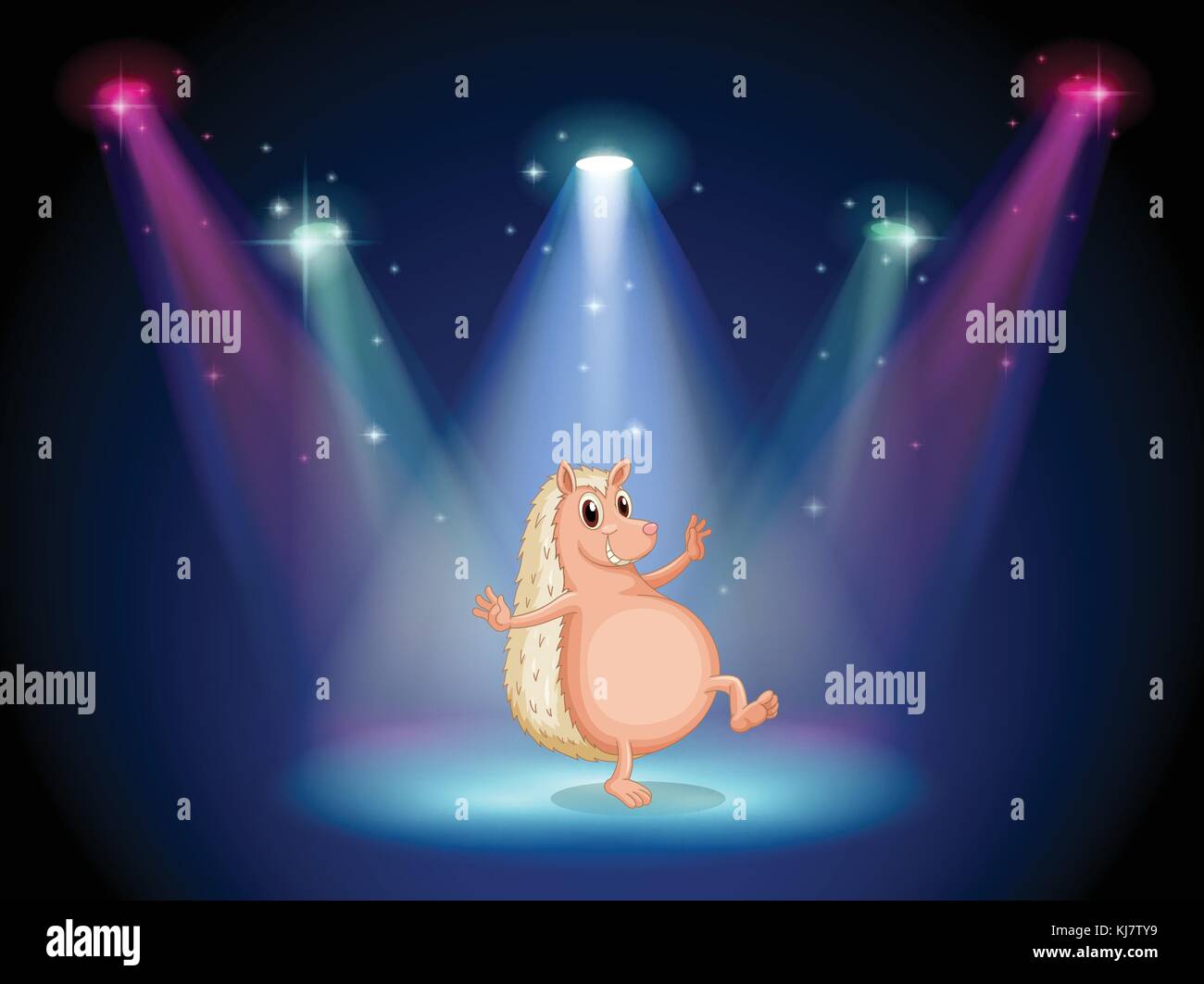 Illustration of a stage with a molehog dancing Stock Vector Image & Art ...