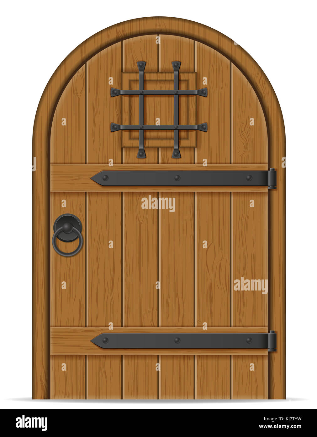 old wooden door vector illustration isolated on white background Stock ...