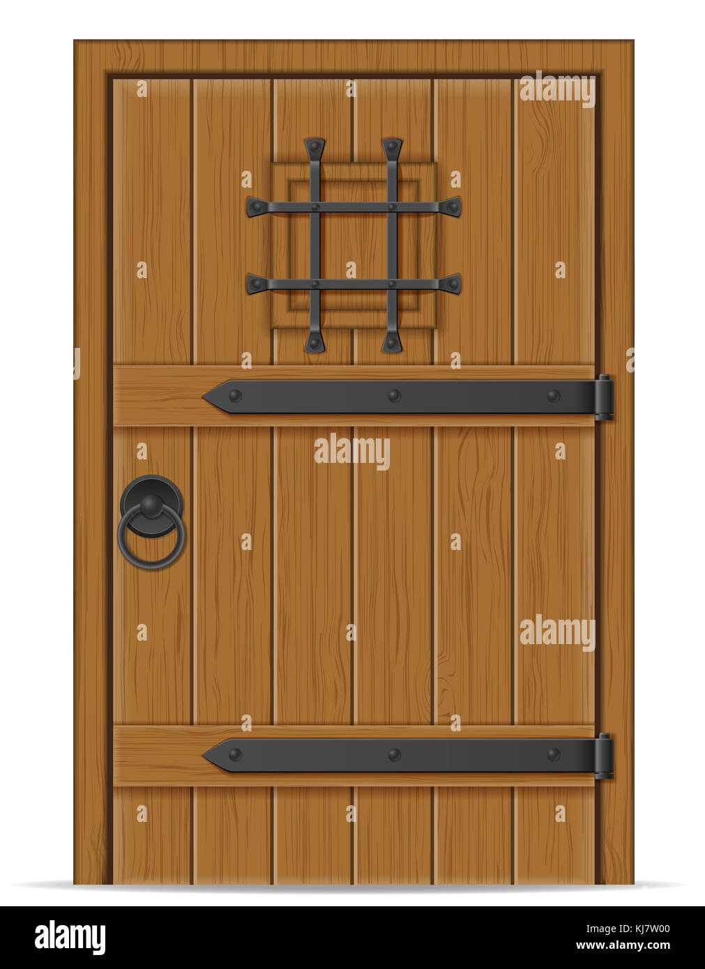 old wooden door vector illustration isolated on white background Stock ...