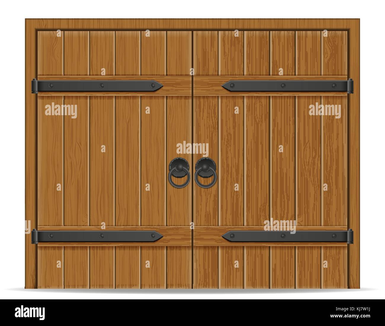 old wooden door vector illustration isolated on white background Stock ...