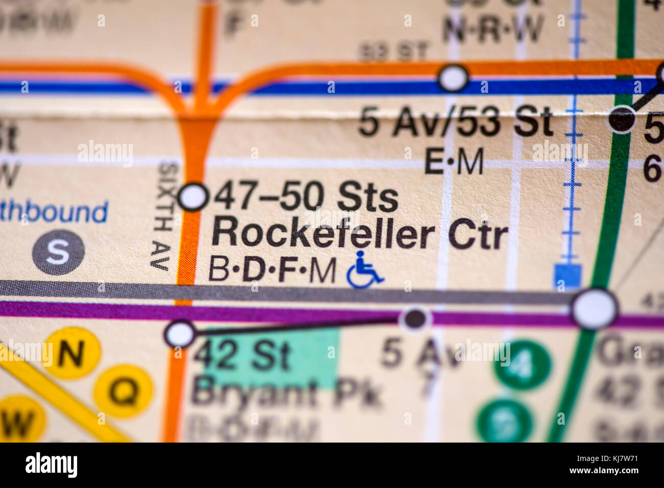 47-50 Sts Rockefeller Ctr. New York, United States on map Stock Photo ...