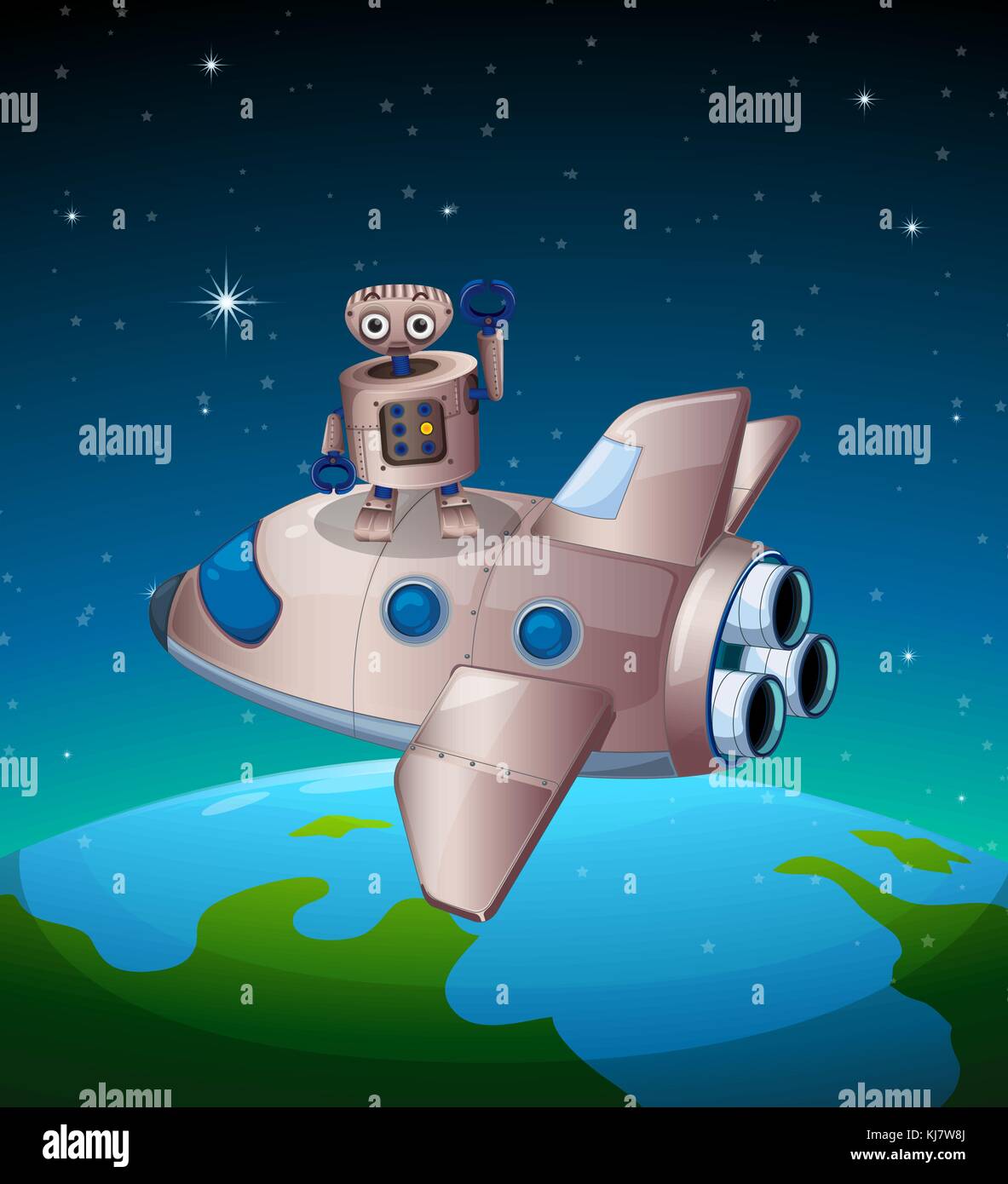 Space explorer robot Stock Vector Images - Alamy