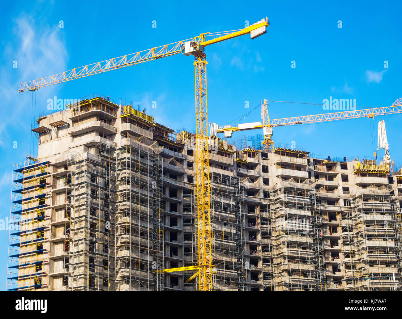 Multi level building construction site Stock Photo - Alamy