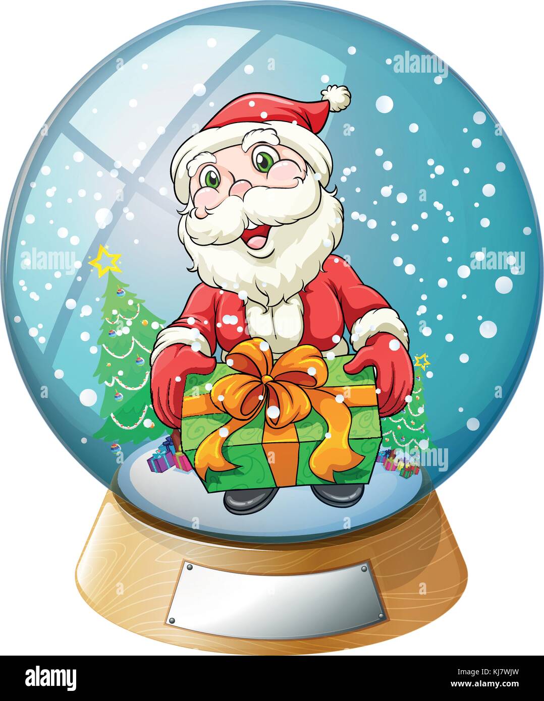 Illustration of a crystal ball with Santa Claus inside on a white ...