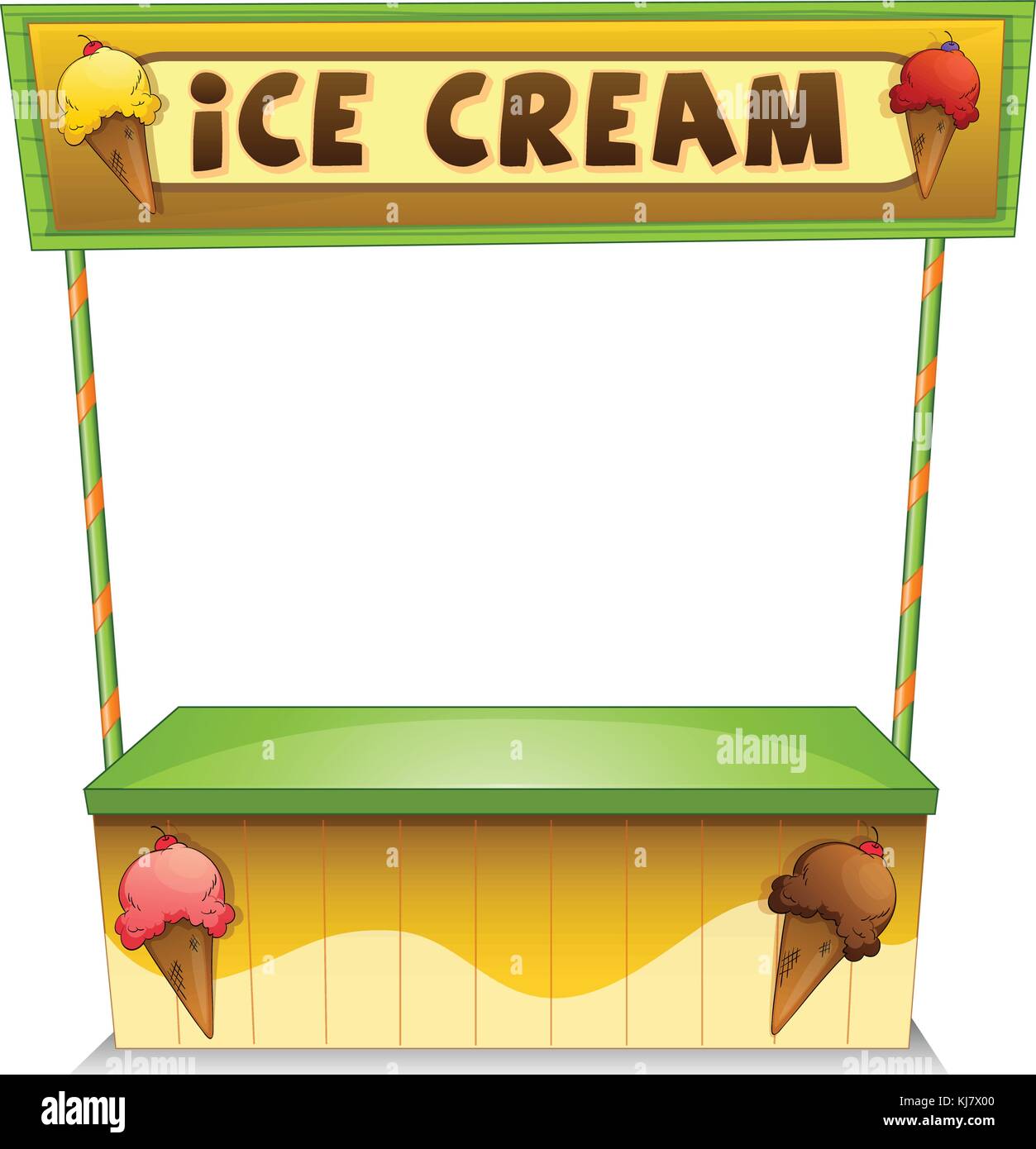 Illustration of an ice cream stand on a white background Stock Vector ...