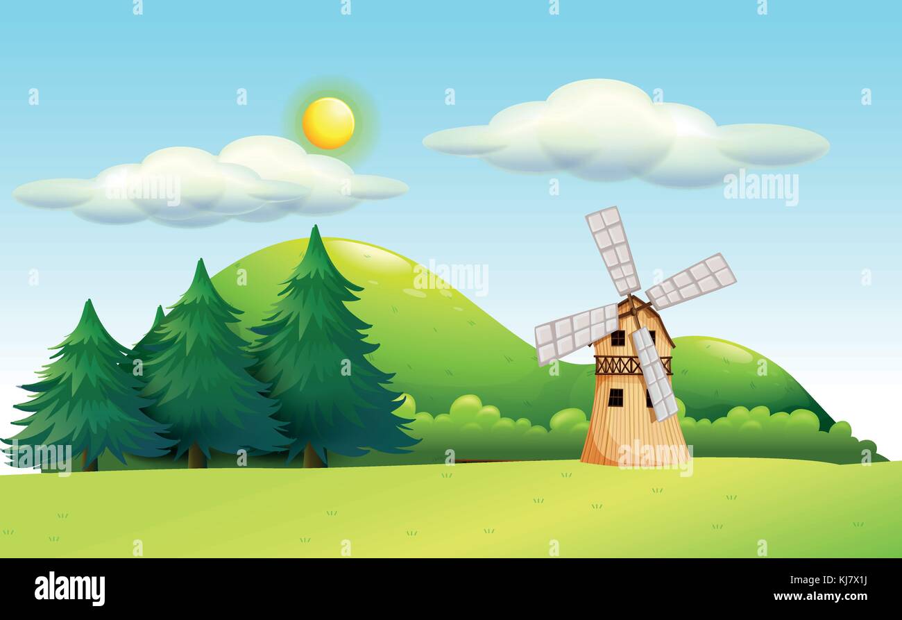 Windmill hill view Stock Vector Images - Alamy