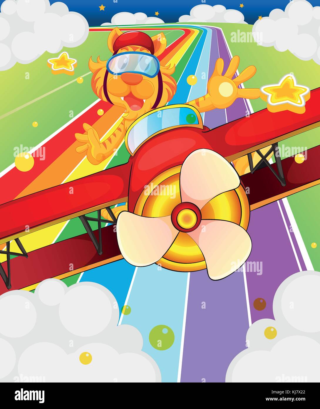 Illustration of a tiger riding in a plane Stock Vector Image & Art - Alamy