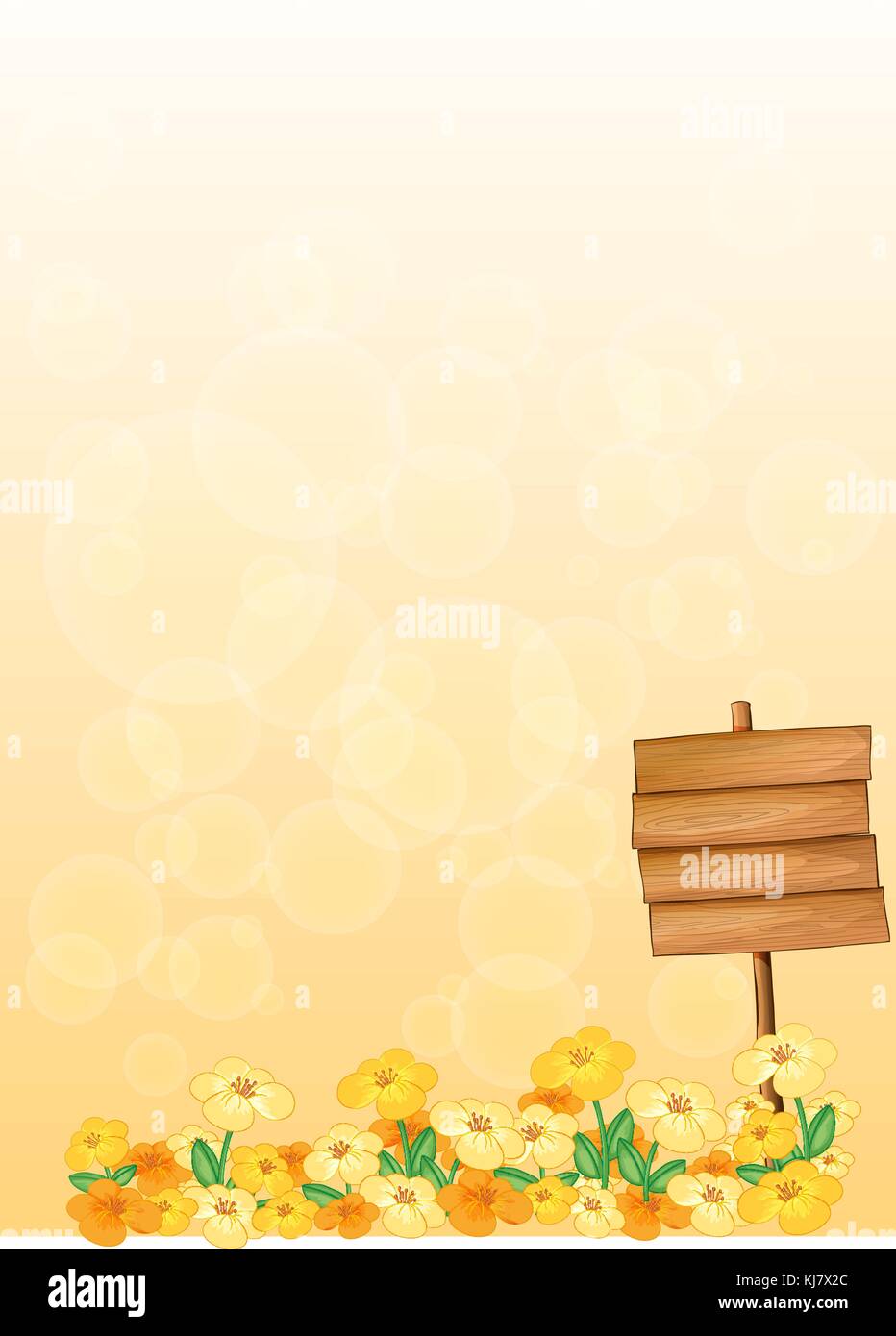 Illustration of a special paper with an empty wooden signboard on a ...