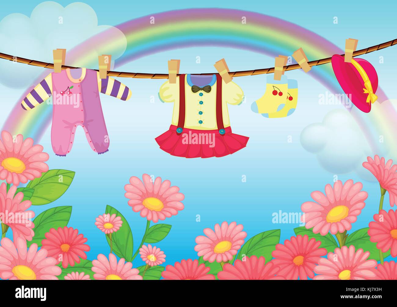 Baby in green clothes Stock Vector Images - Alamy