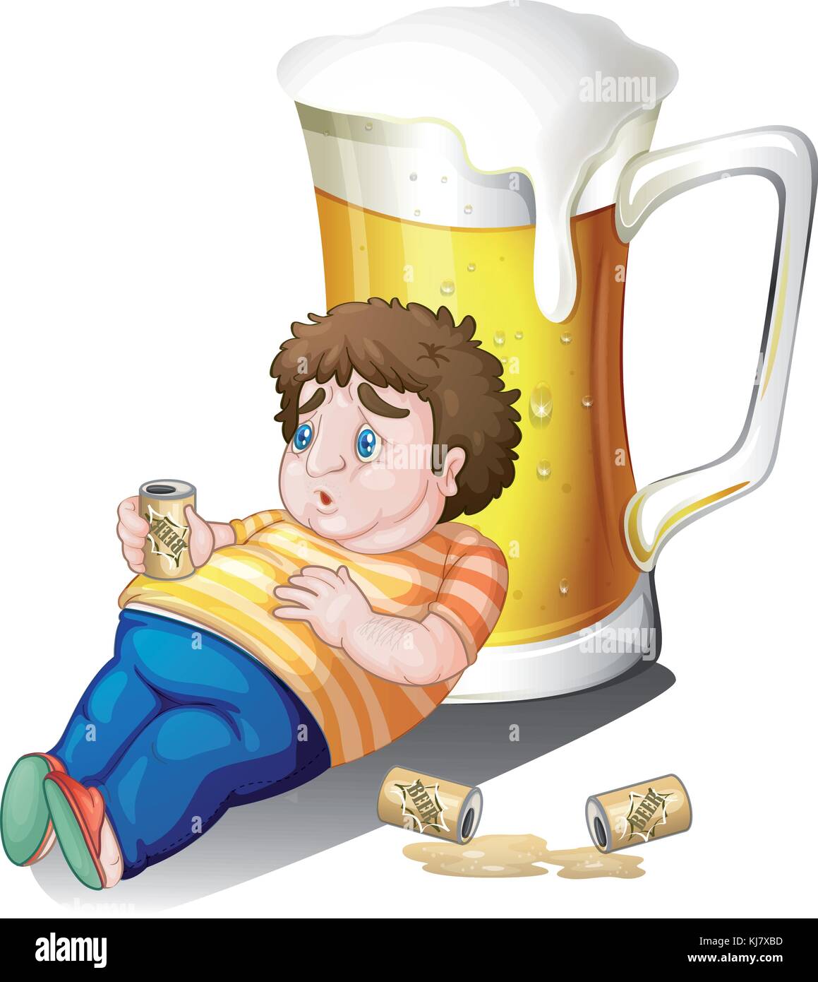 Beer fat man illustration hi-res stock photography and images - Alamy
