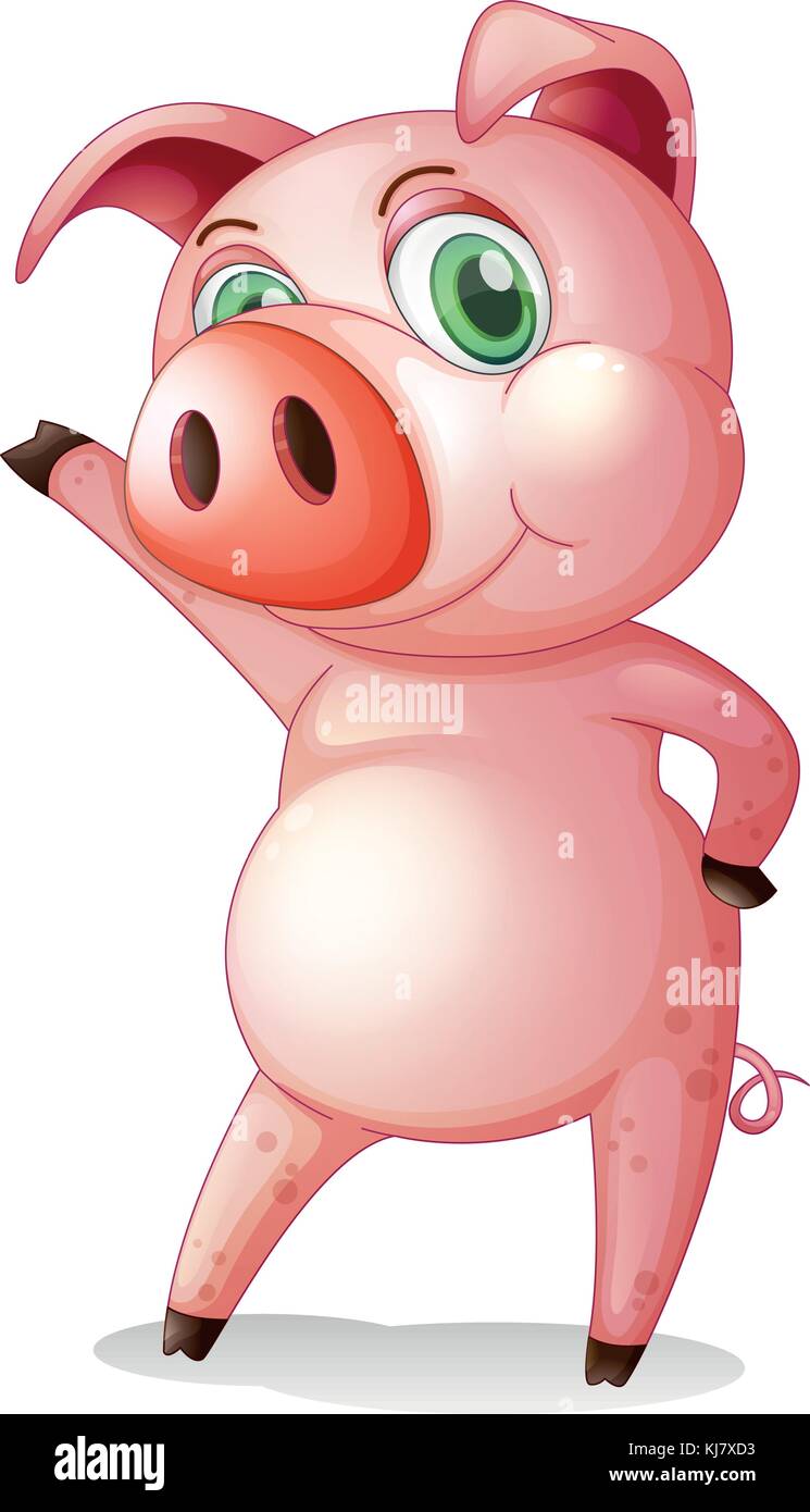 Illustration of a pig dancing on a white background Stock Vector Image ...