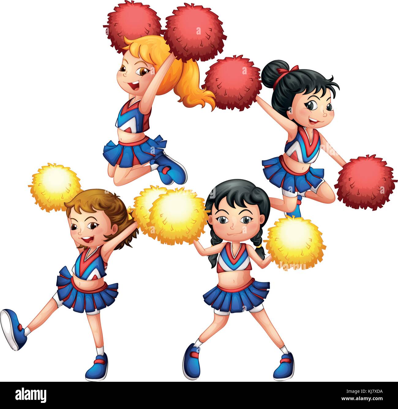 Illustration of the energetic cheering squad on a white background ...