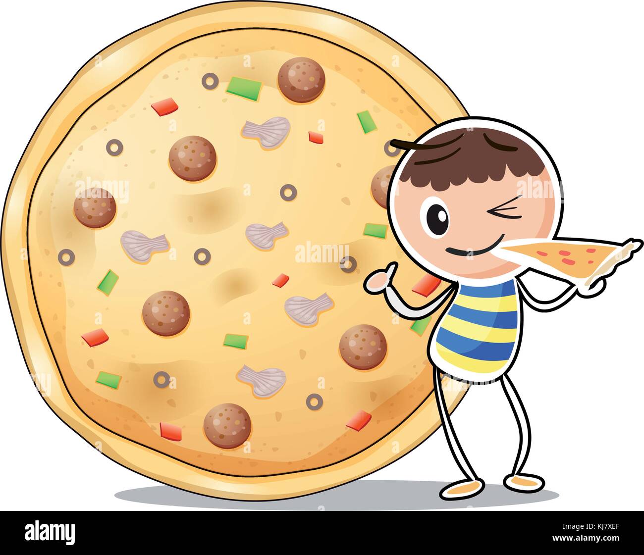 Man eating pie meat Stock Vector Images - Alamy