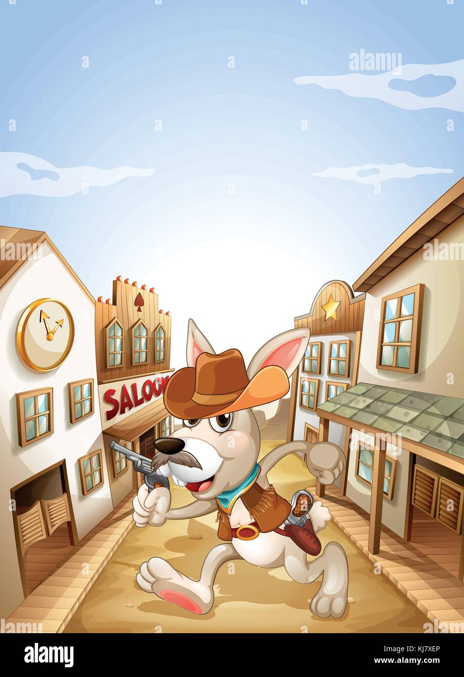 Illustration of a bunny holding a gun Stock Vector Image & Art - Alamy