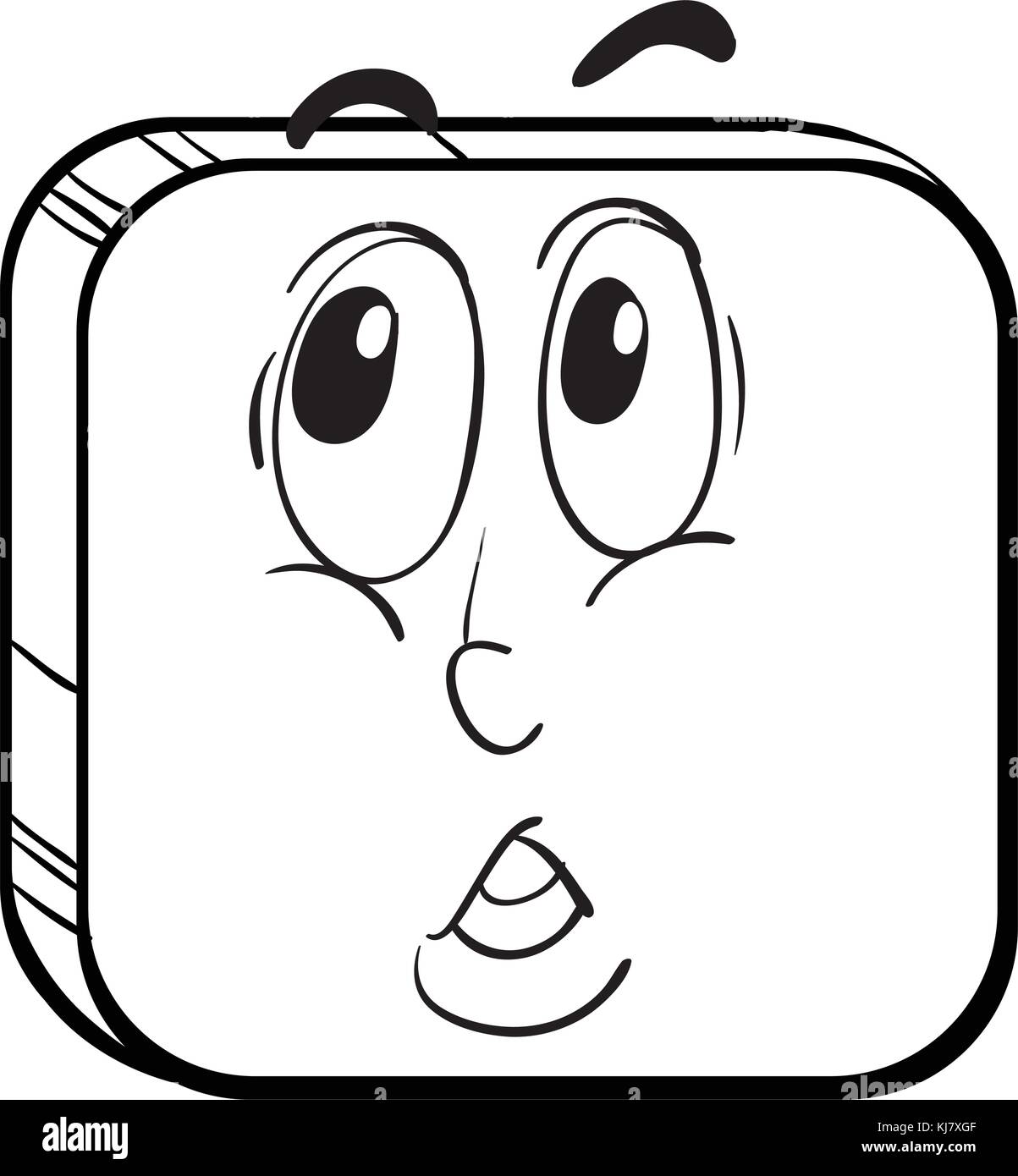 Illustration of a face in a square on a white background Stock Vector ...