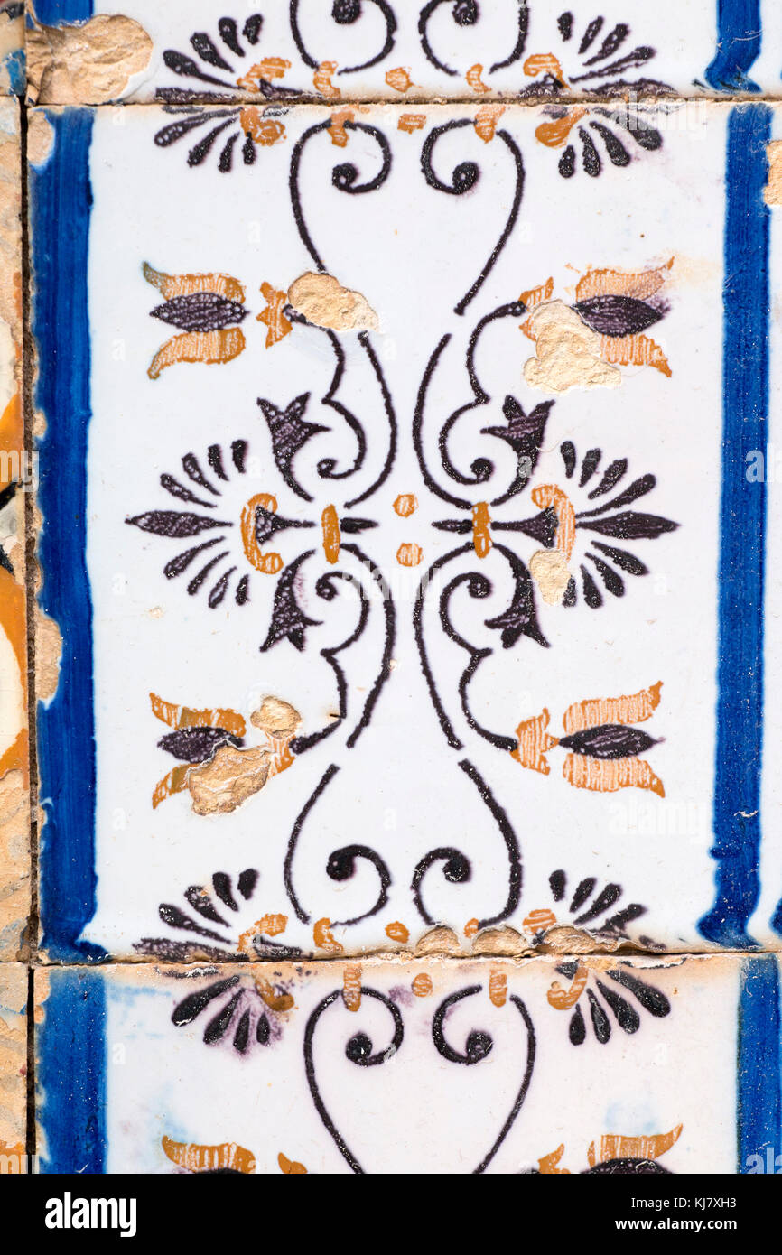 Beautiful design of blue and yellow Portuguese Azulejo tiles Stock ...