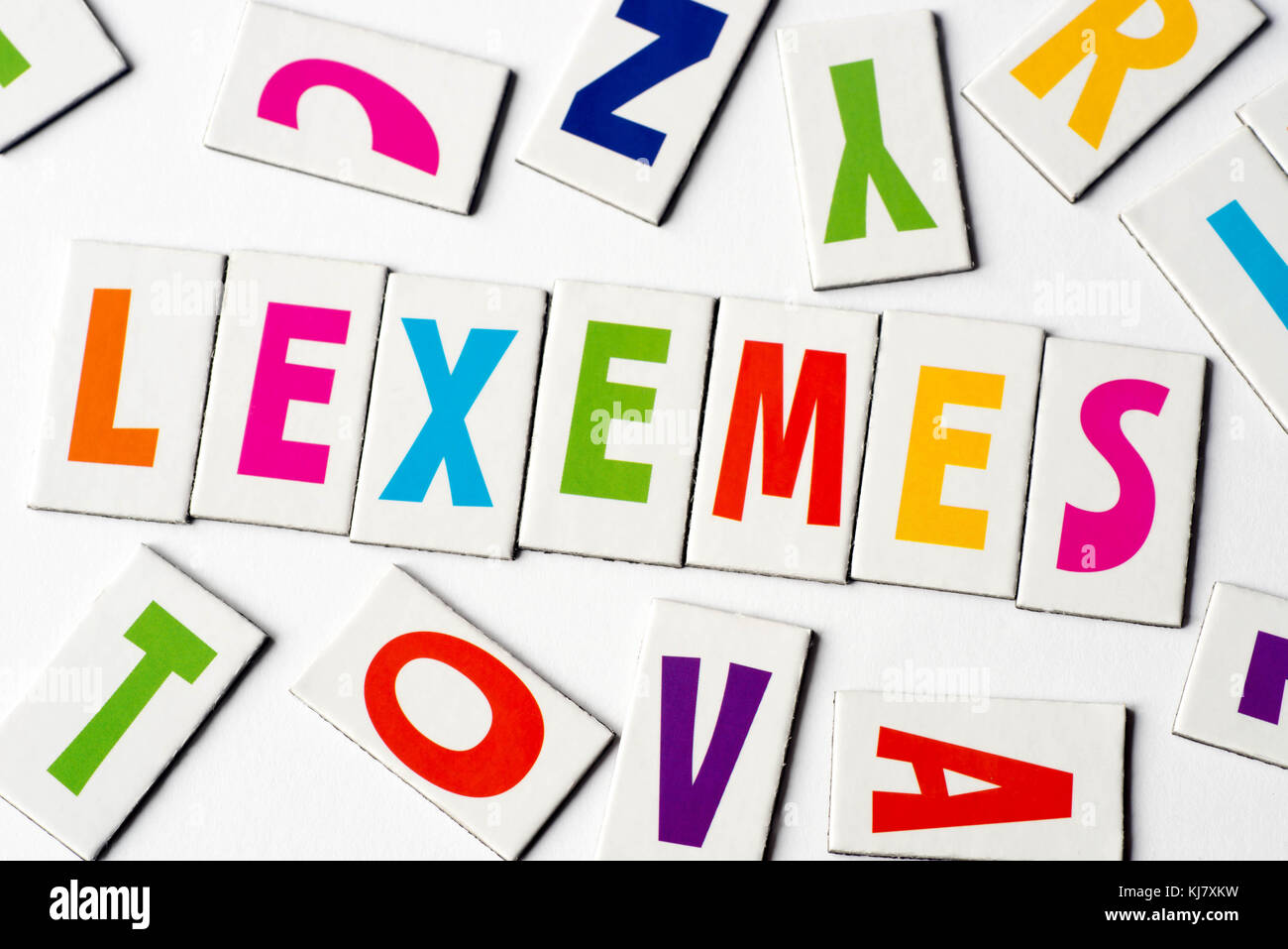 word lexemes made of colorful letters on white background Stock Photo ...