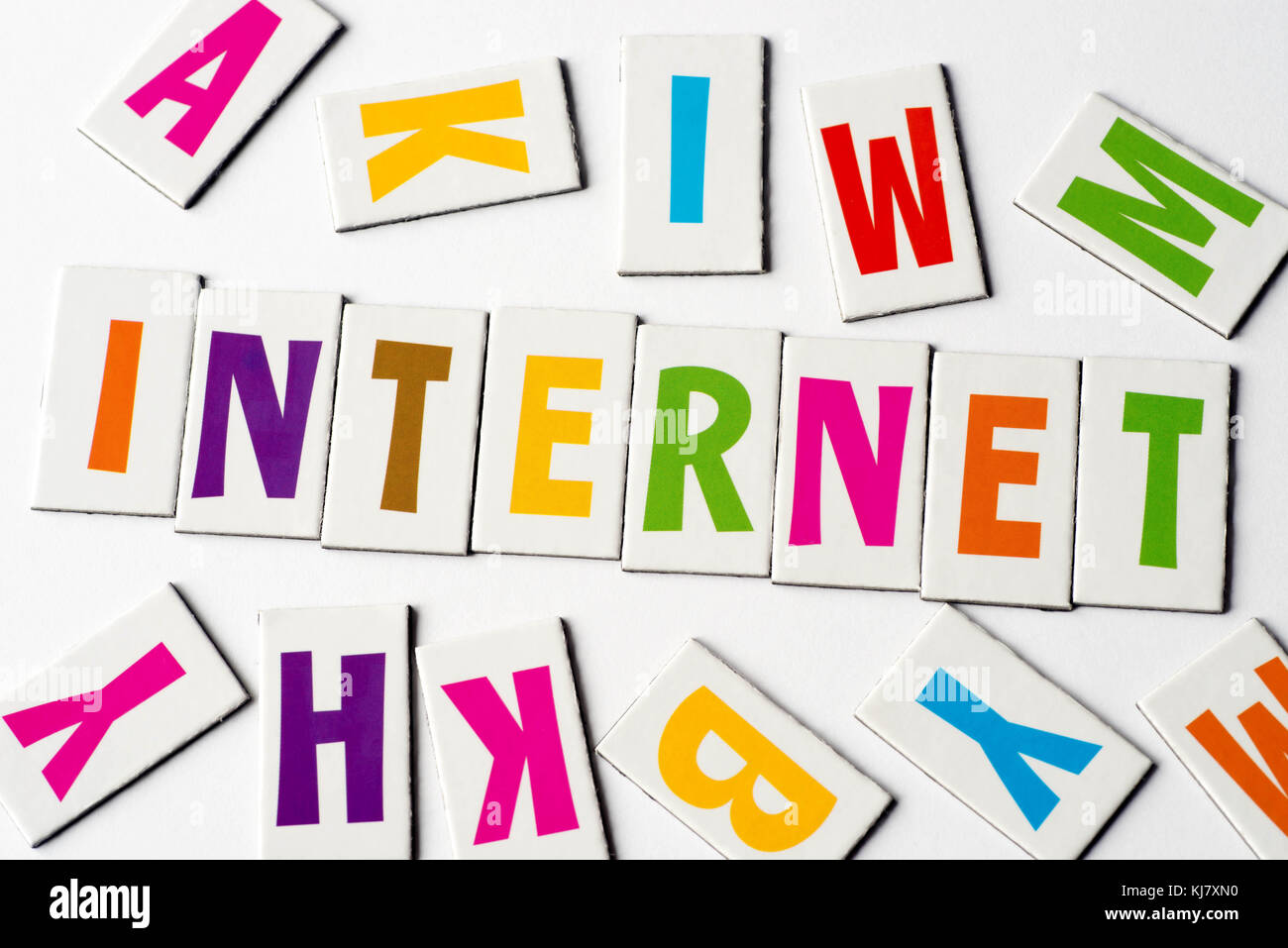 word internet made of colorful letters on white background Stock Photo ...