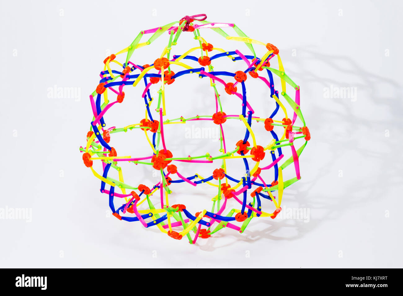 Collapsible rainbow color sphere isolated on a white background Stock ...