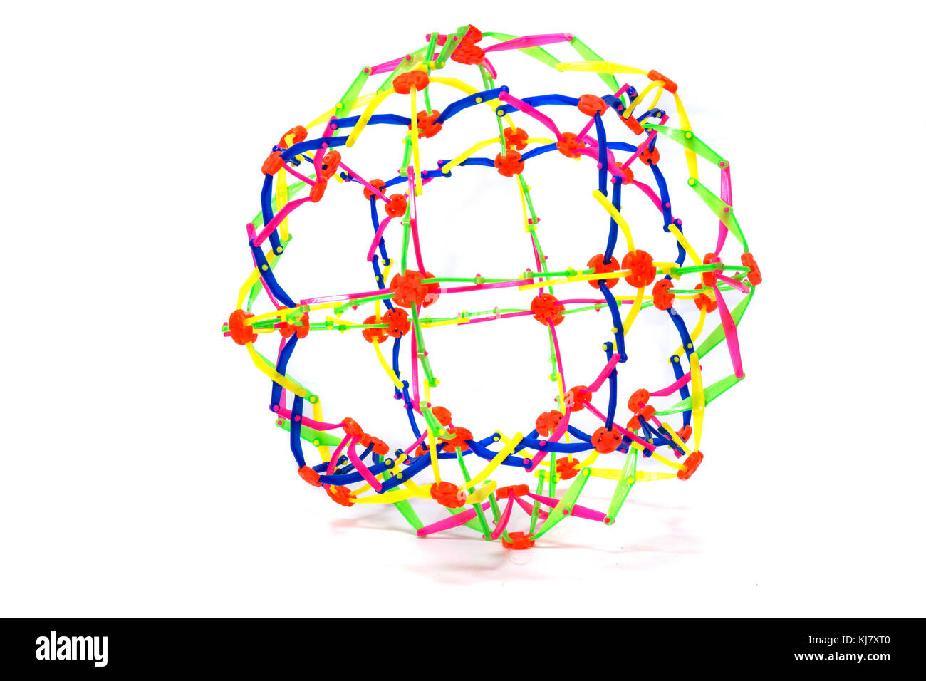 Collapsible rainbow color sphere isolated on a white background Stock ...