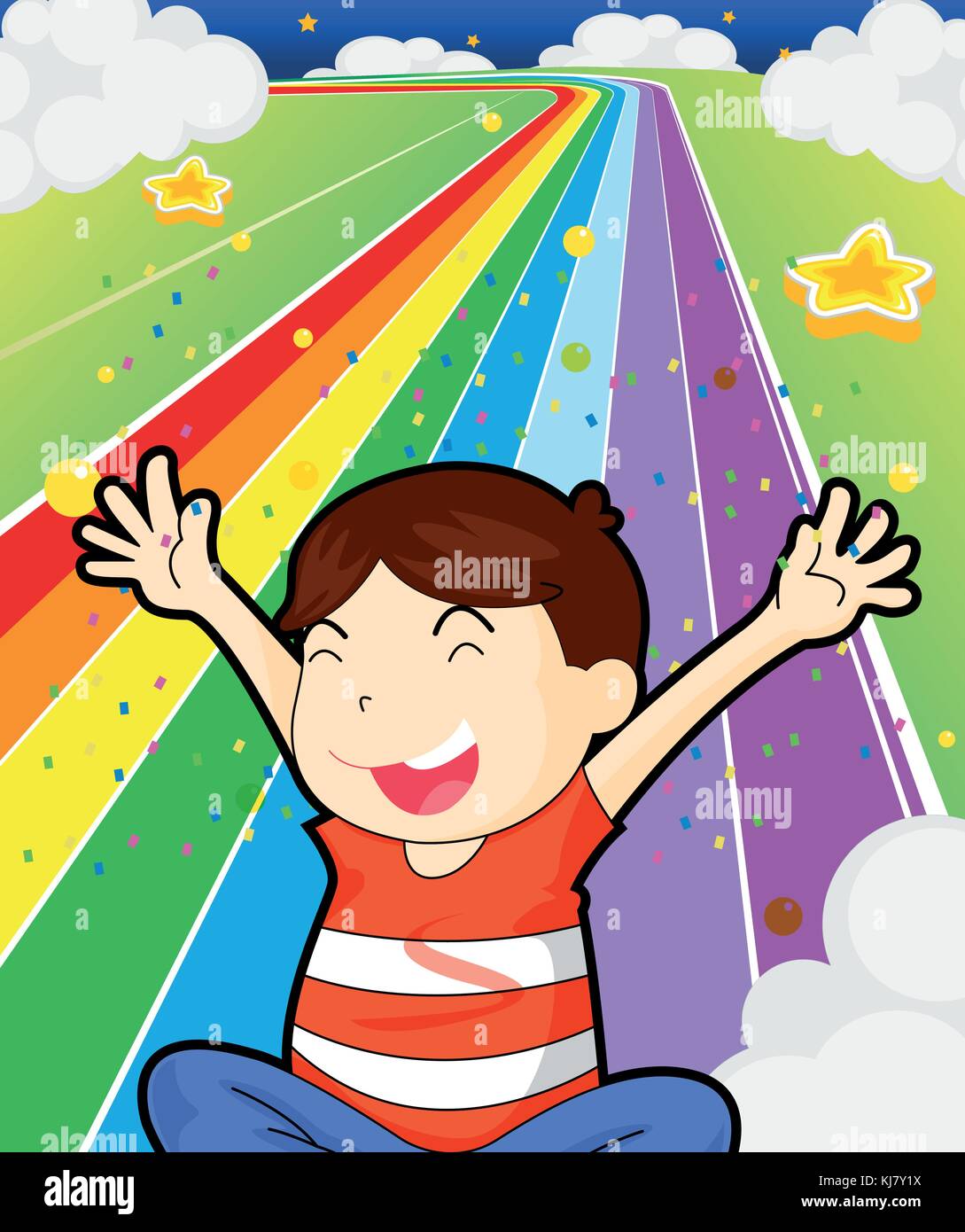 Illustration of a happy young boy Stock Vector Image & Art - Alamy