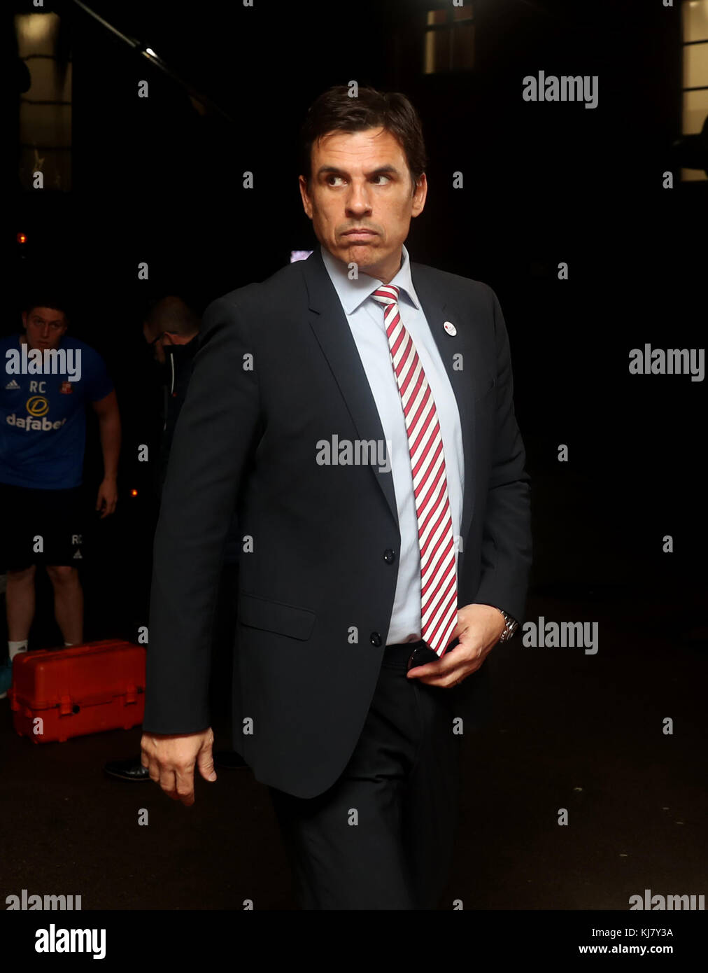 New Sunderland manager Chris Coleman gets off the team bus prior to the ...