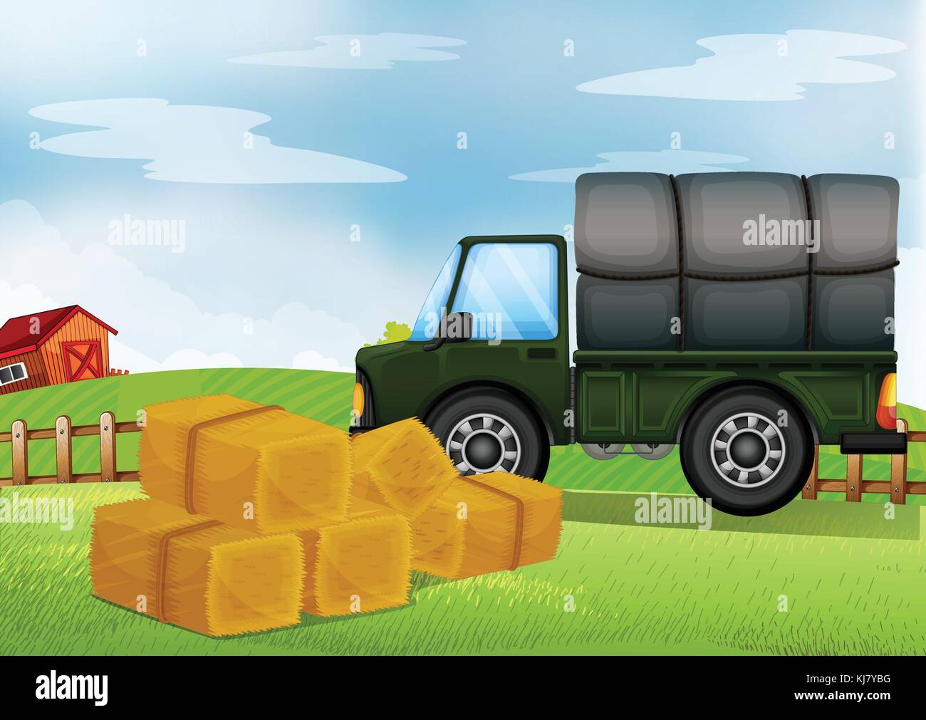 Illustration of a cargo car at the farm Stock Vector Image & Art - Alamy