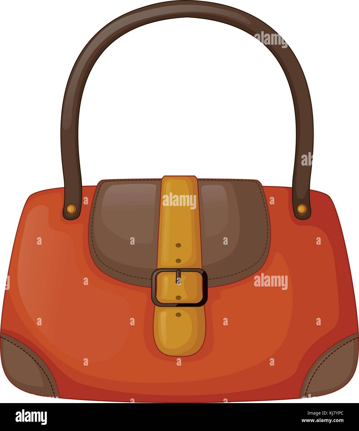 Illustration of an orange handbag on a white background Stock Vector ...