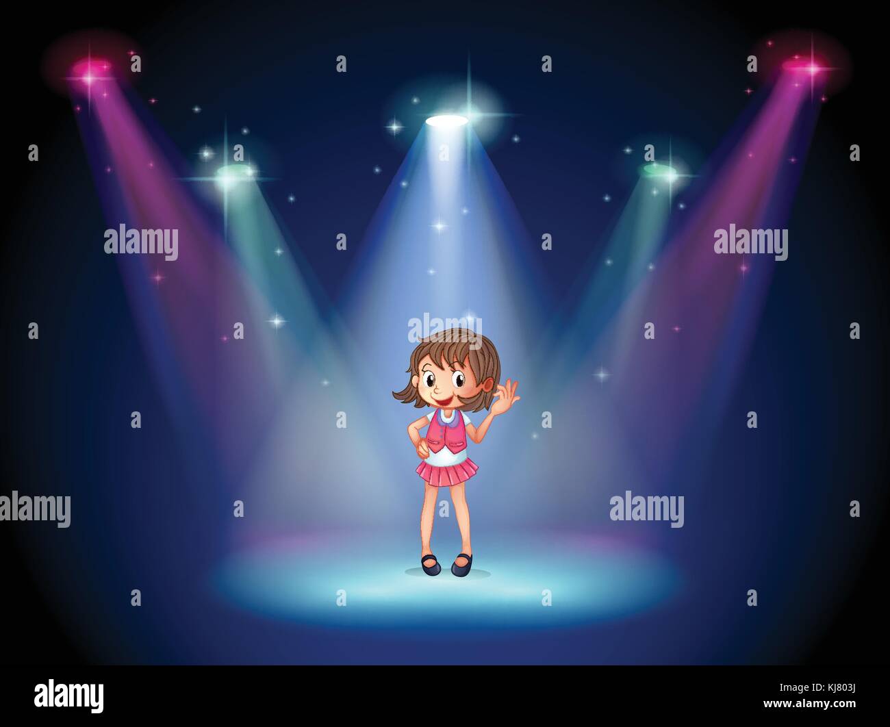 Illustration of a cute young girl at the stage Stock Vector Image & Art ...