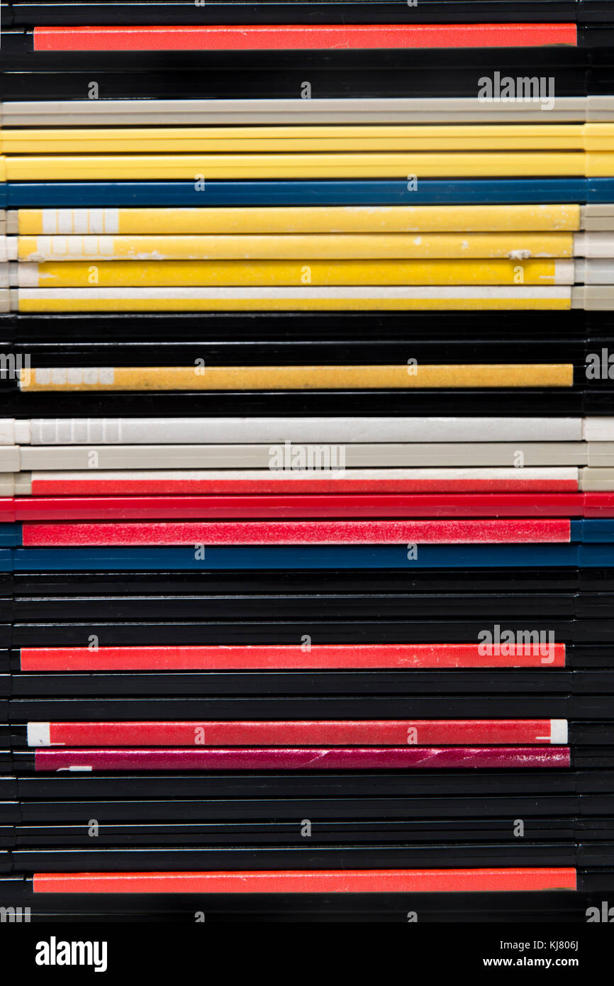 Vertical pile of computer floppy disks Stock Photo - Alamy