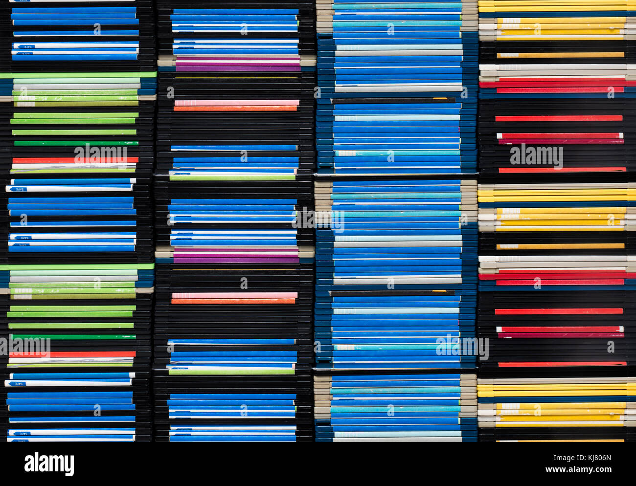 Vertical pile of computer floppy disks Stock Photo - Alamy