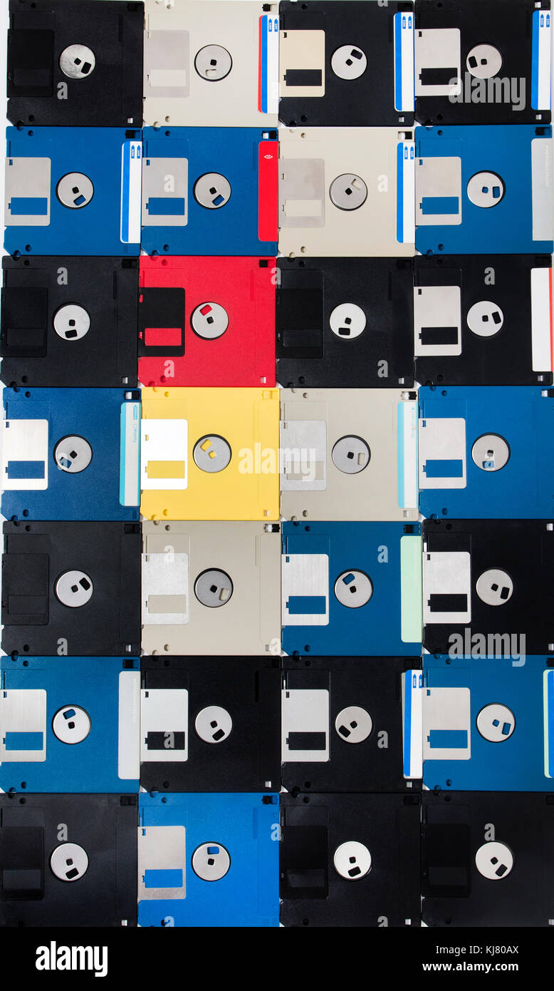 Full view of a background of many colorful floppy disks Stock Photo - Alamy