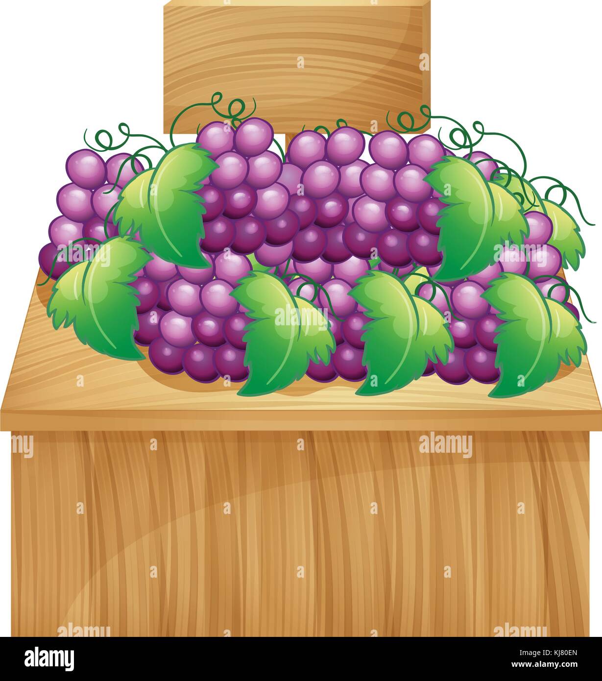 Illustration of a fruit stand for grapes with an empty signage on a ...