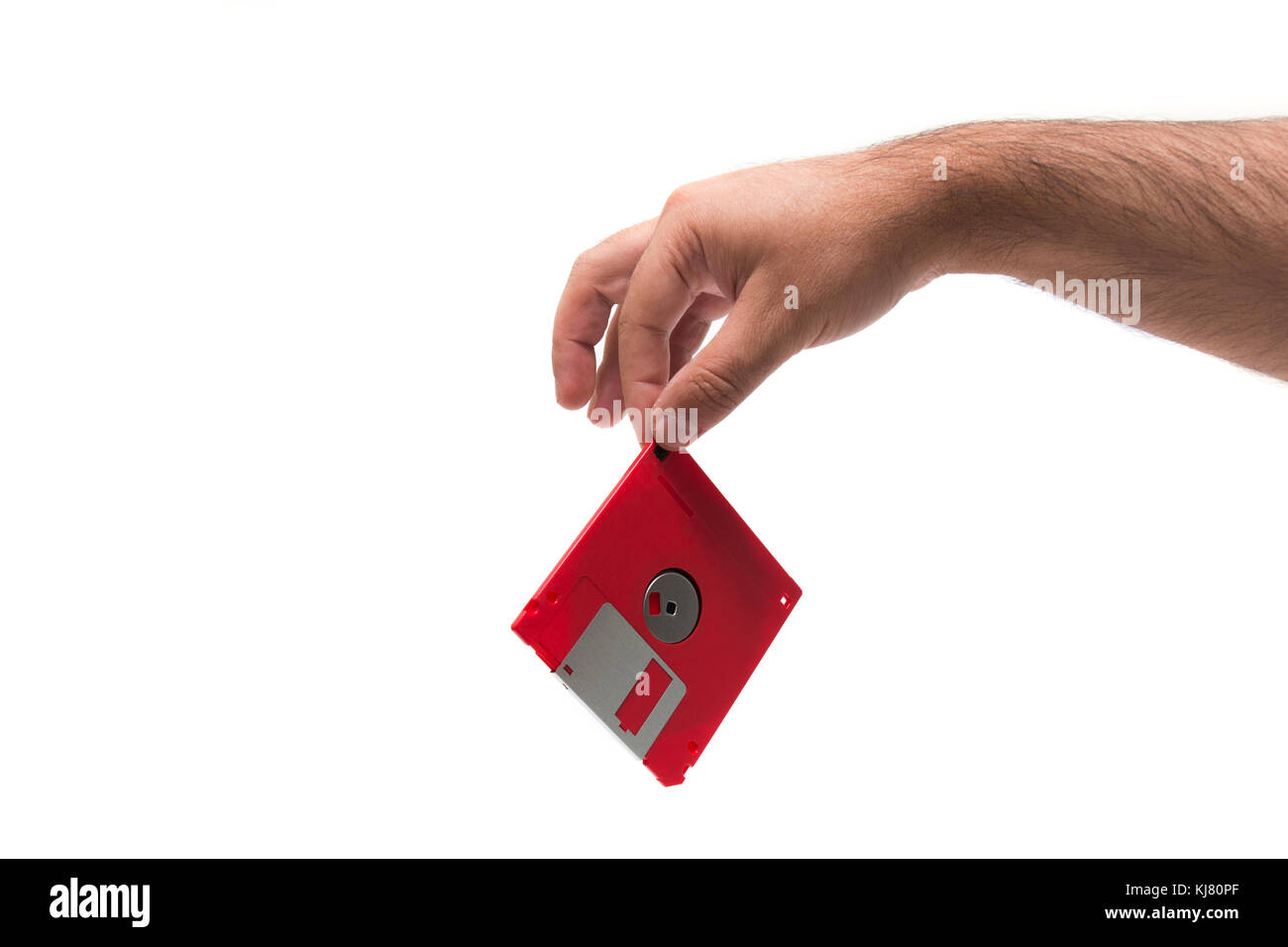 hand with floppy disk isolated on a white background Stock Photo - Alamy