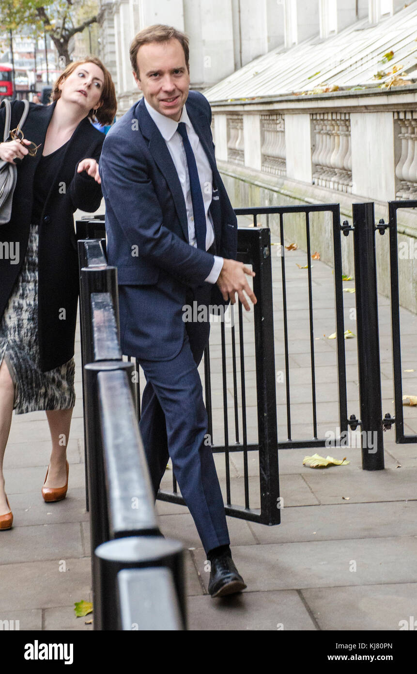 London, UK, 21/11/2017 Matthew John David "Matt" Hancock MP a British ...