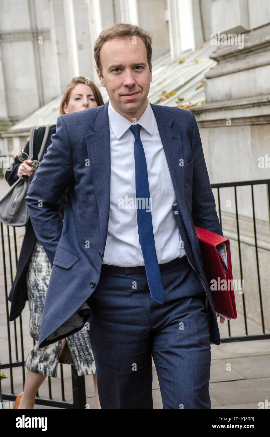 London, UK, 21/11/2017 Matthew John David "Matt" Hancock MP a British ...