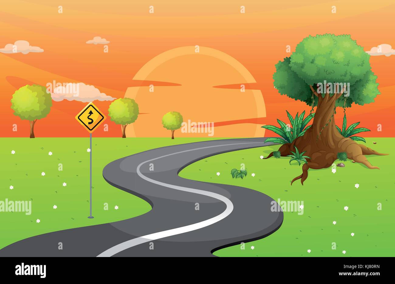 Illustration of a winding road Stock Vector Image & Art - Alamy