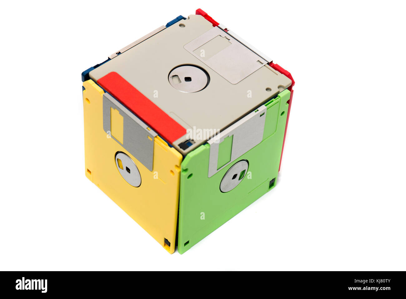 floppy disks form cube, isolated on a white background Stock Photo - Alamy