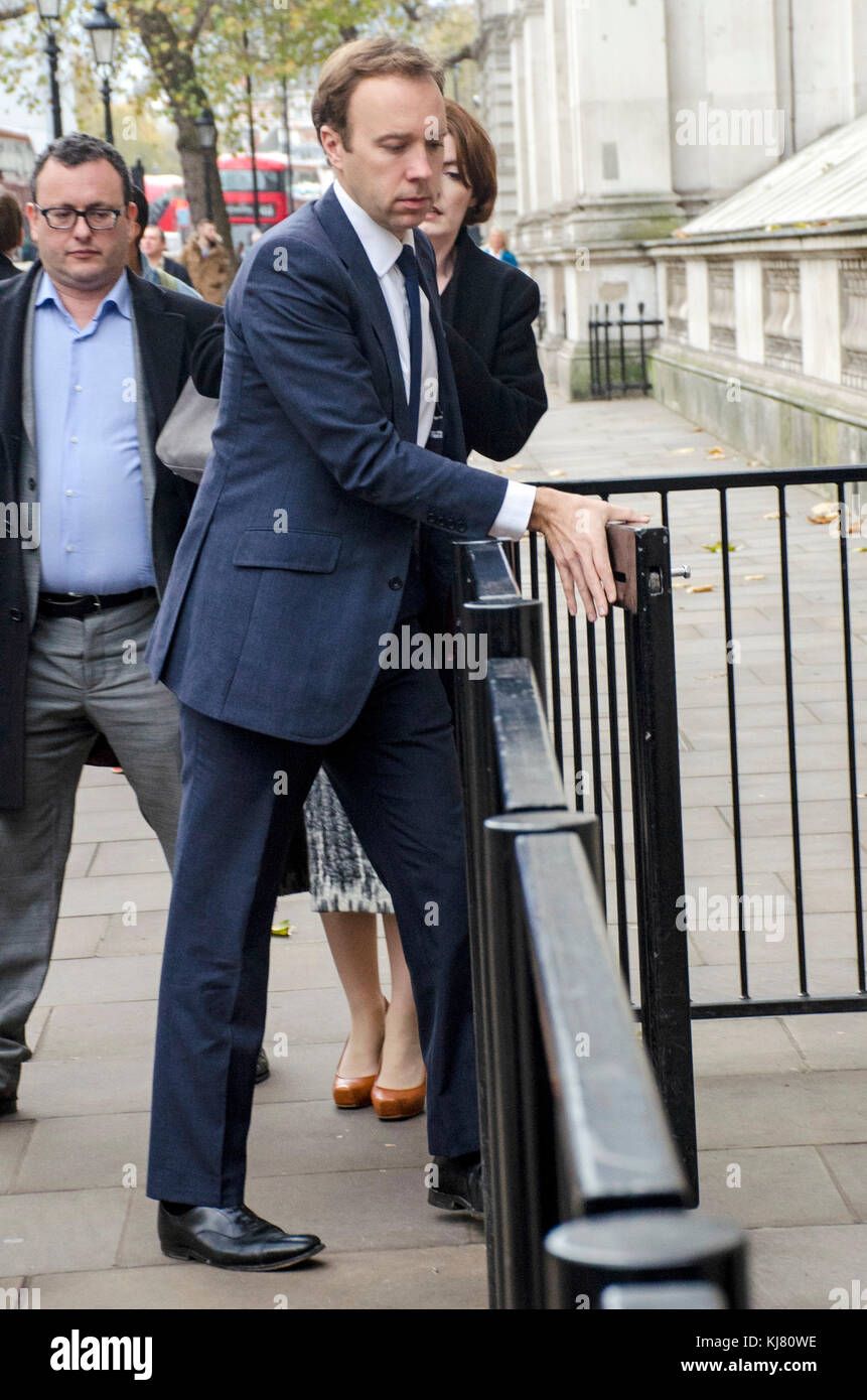 London, UK, 21/11/2017 Matthew John David "Matt" Hancock MP a British ...