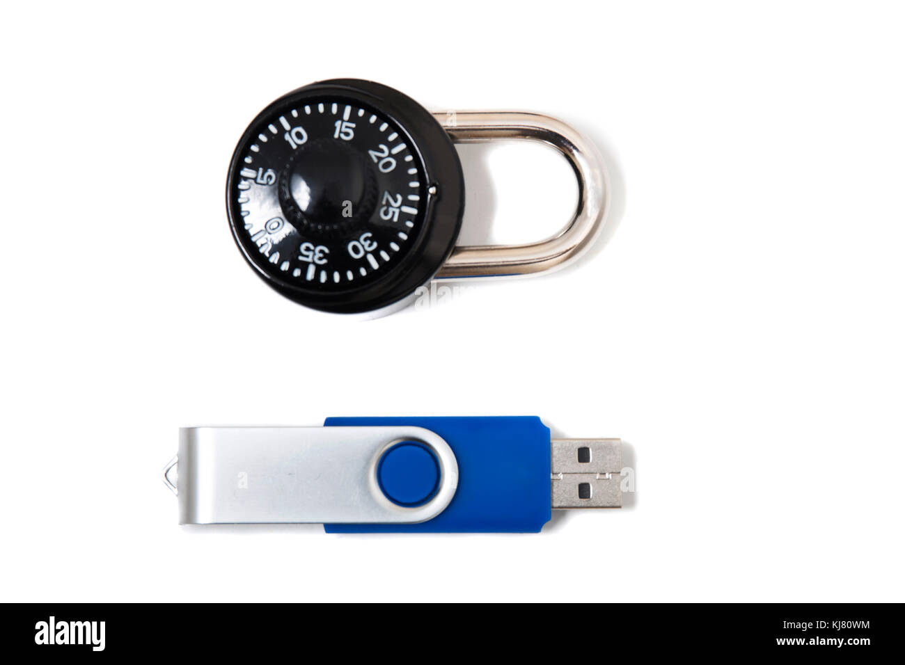 usb disk security concept isolated on a white background Stock Photo ...