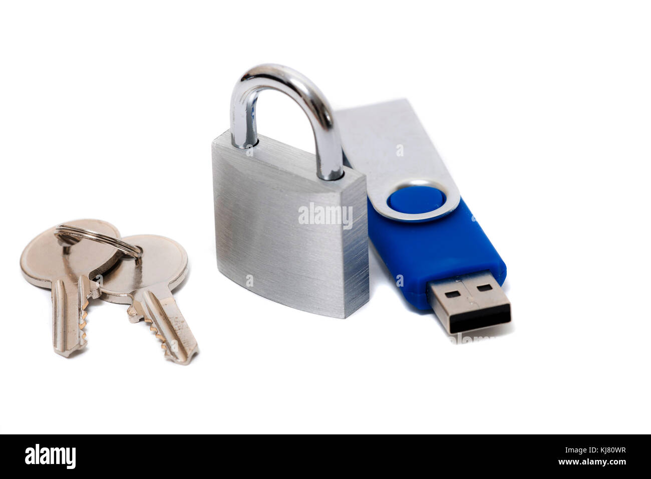 usb disk security concept isolated on a white background Stock Photo ...