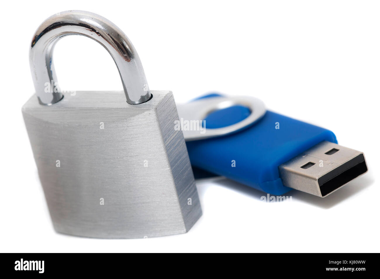 usb disk security concept isolated on a white background Stock Photo ...