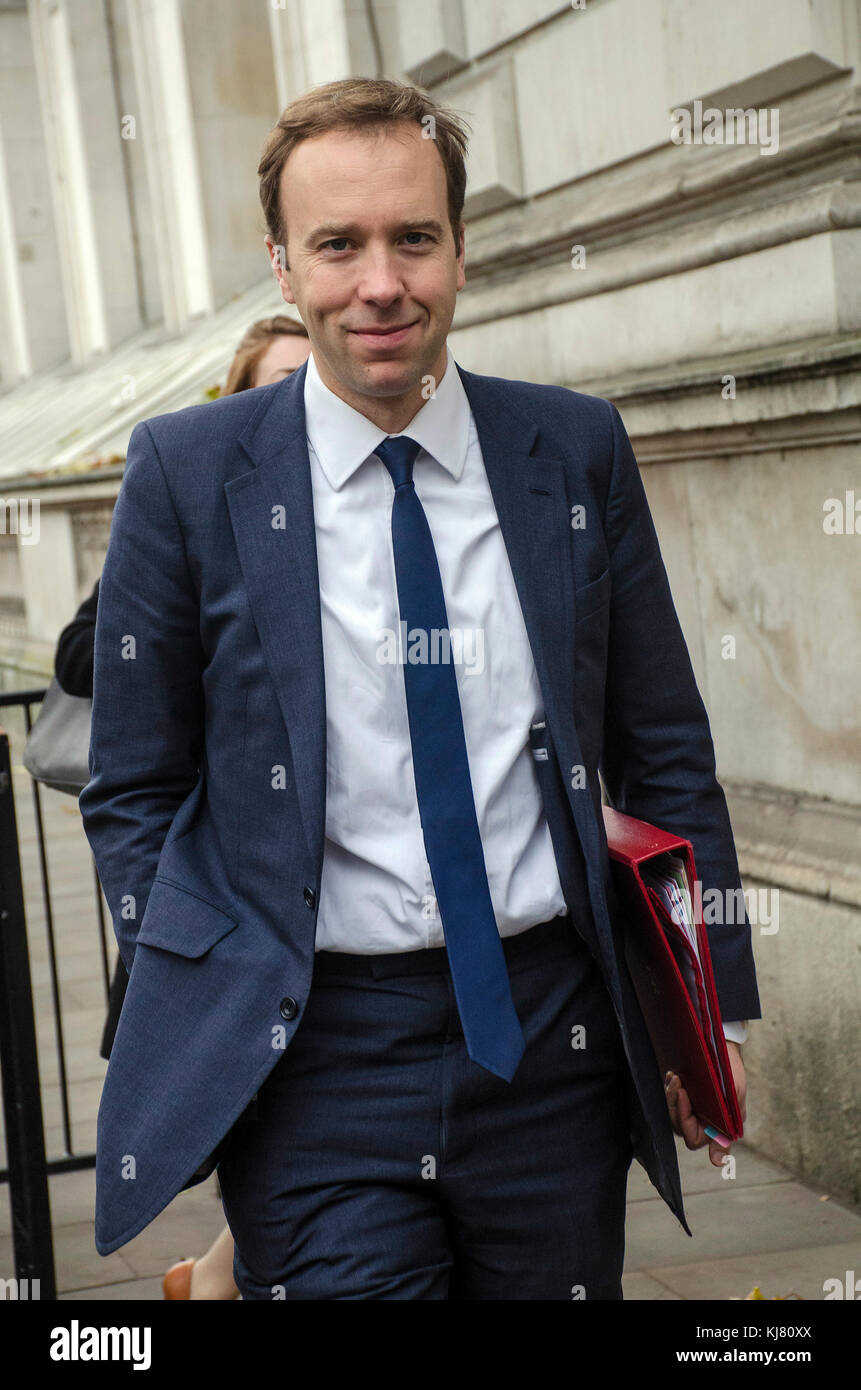 London, UK, 21/11/2017 Matthew John David "Matt" Hancock MP a British ...
