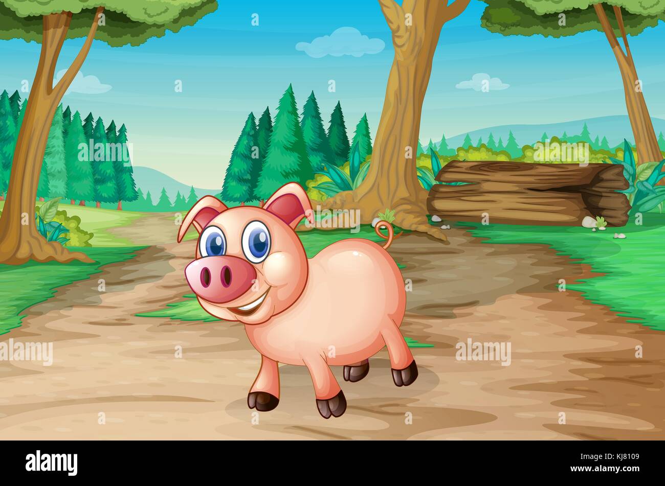 Illustration of a pig at the forest Stock Vector Image & Art - Alamy