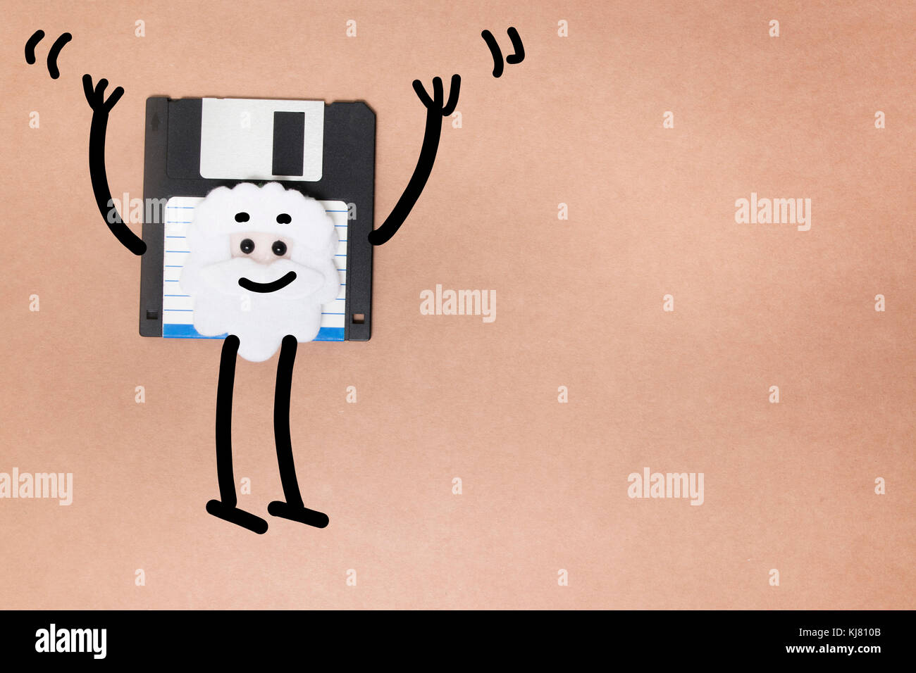 animated floppy disk concept, stick and walk figure jumping Stock Photo ...