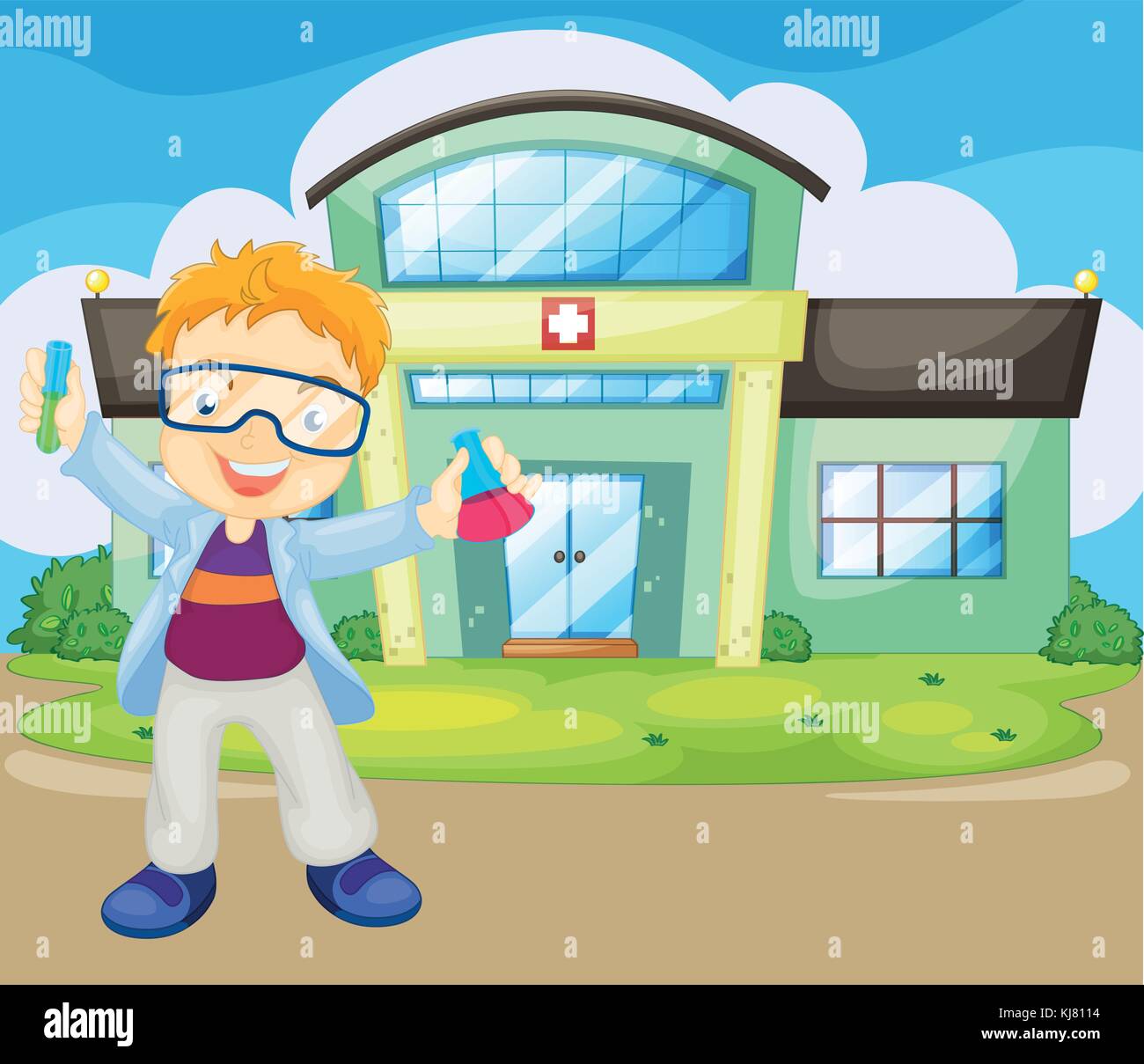 Smiling scientist work Stock Vector Images - Alamy