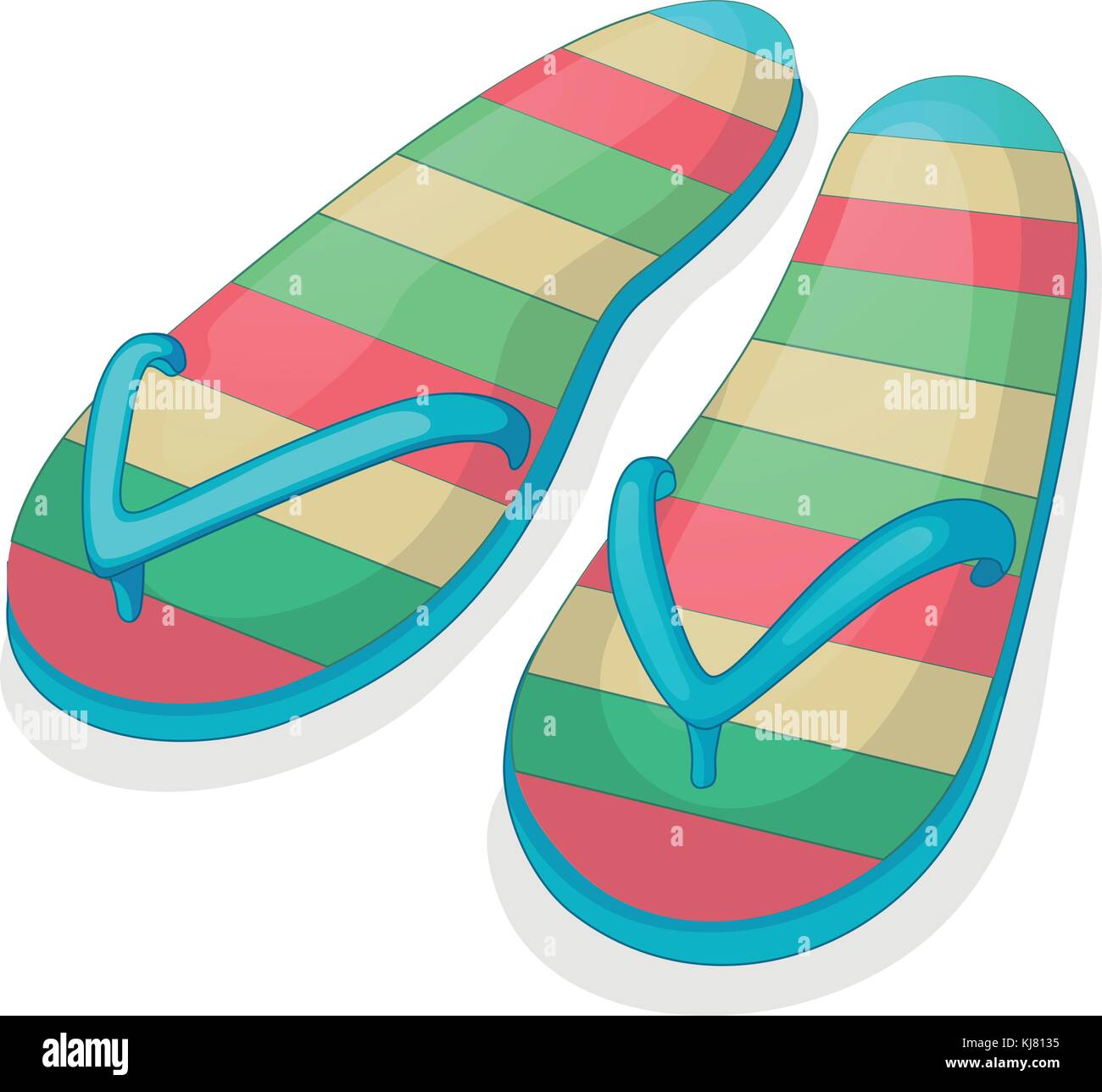 Illustration of a pair of a colorful slippers on a white background ...
