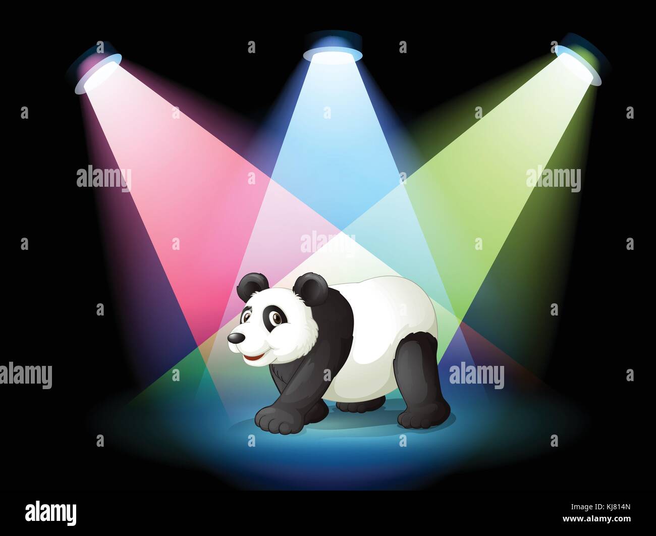 Illustration of a stage with a giant panda Stock Vector Image & Art - Alamy