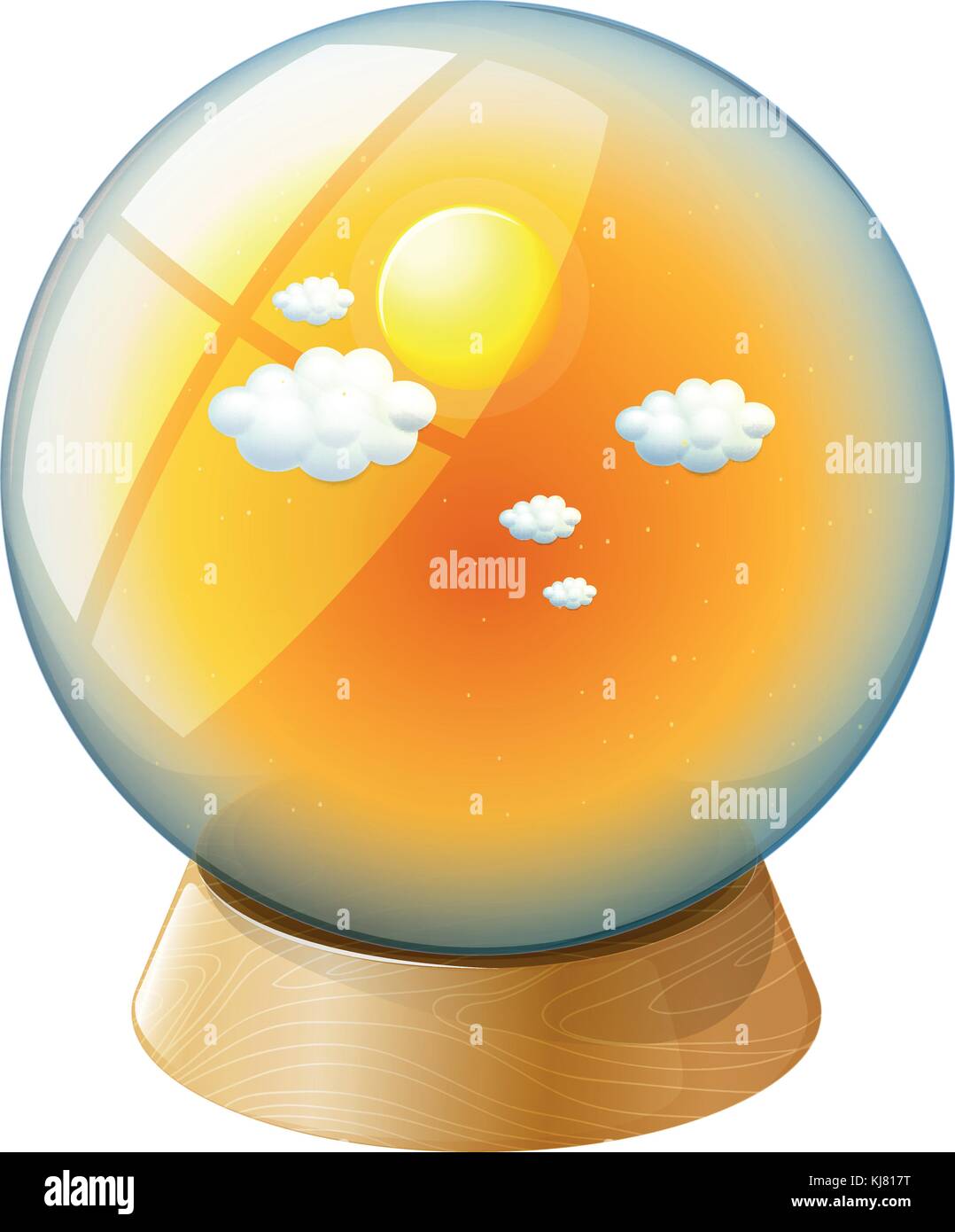 Illustration of a dome with a hot daytime scenery on a white background ...